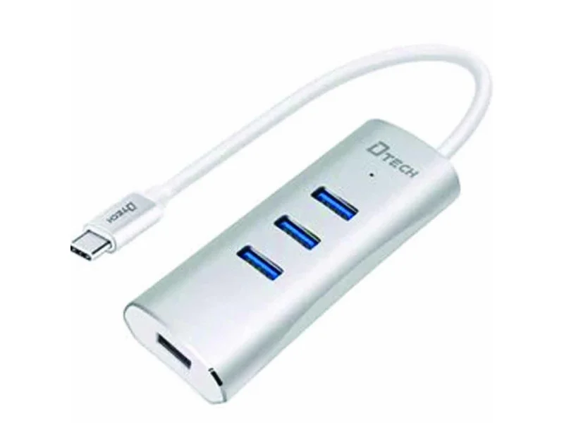 Dtech T0026 Type C To USB 3.0 4 Ports Hub Price in BD
