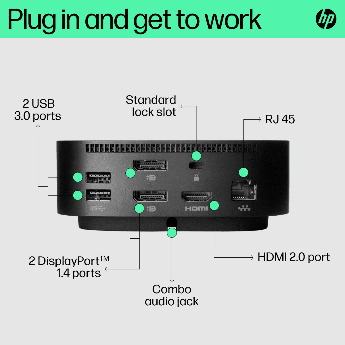 HP G5 Home USB-C Black Docking Station
